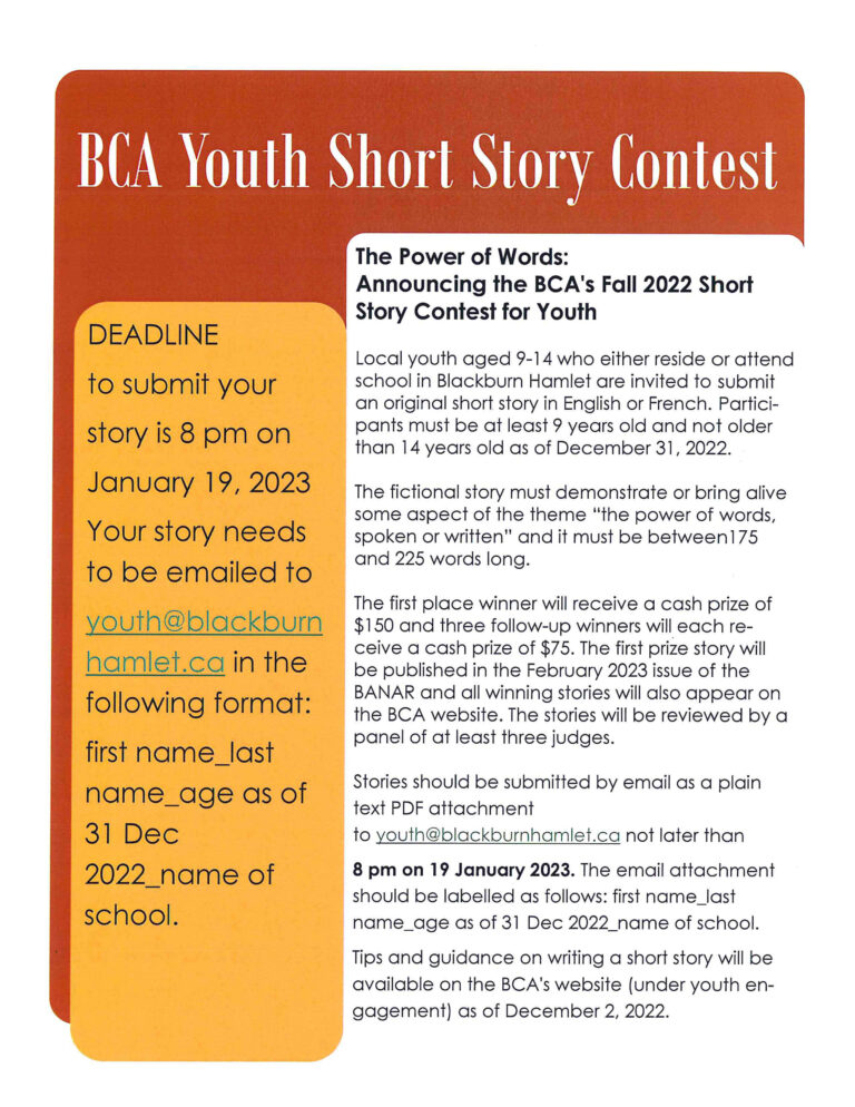 Announcing a Short Story Contest for Youth – Blackburn Community ...